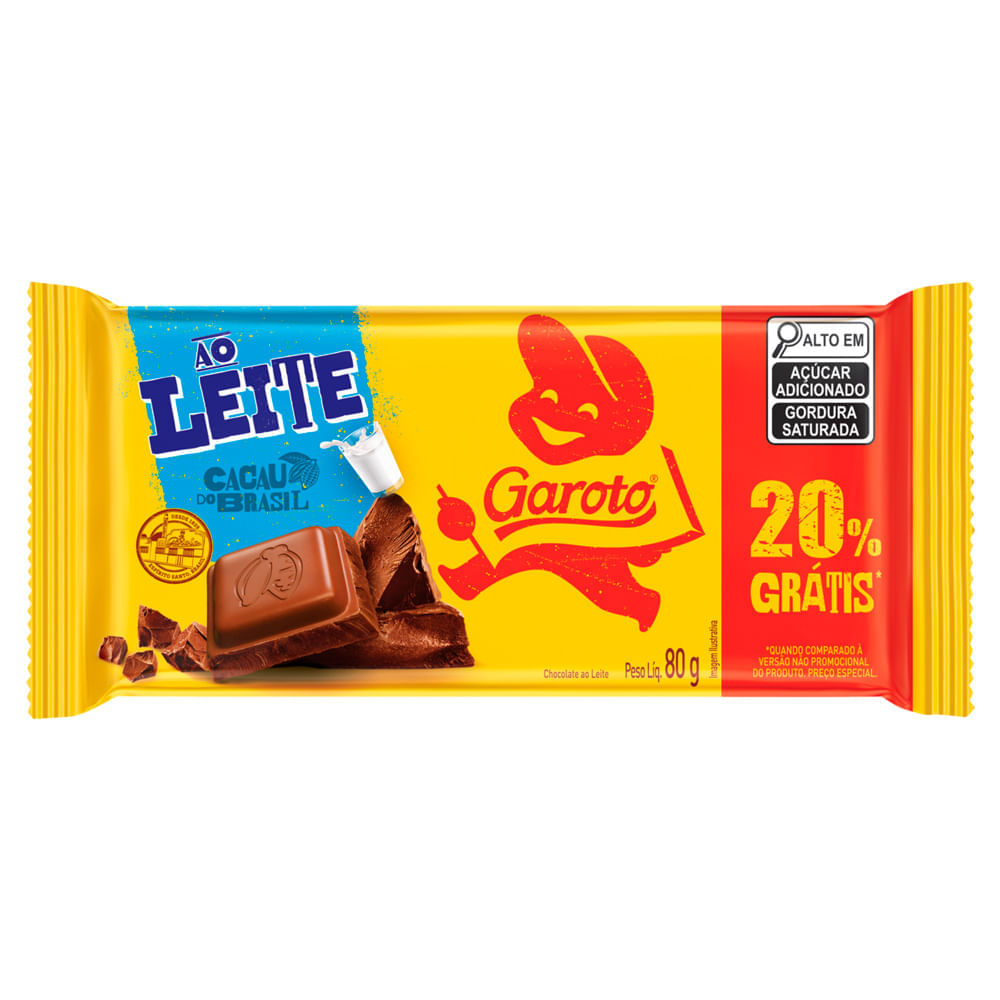 Chocolate ao Leite Garoto 80g … | Shopping do Inter