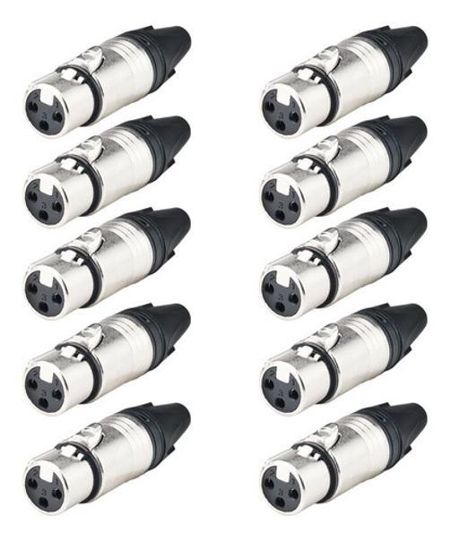 10 Plug Conector Xlr Fêmea Mac… | Shopping do Inter