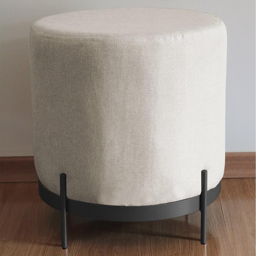 Puff Compacto Estofado Linho B… | Shopping do Inter