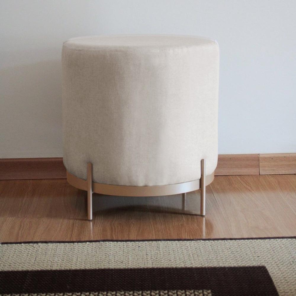 Puff Compacto Estofado Linho B… | Shopping do Inter